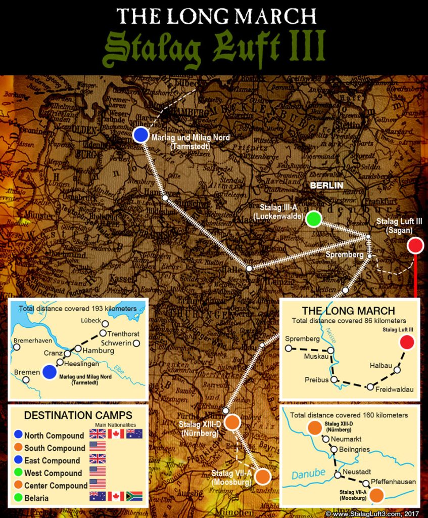 The Long March, the evacuation of Stalag Luft III, Sagan